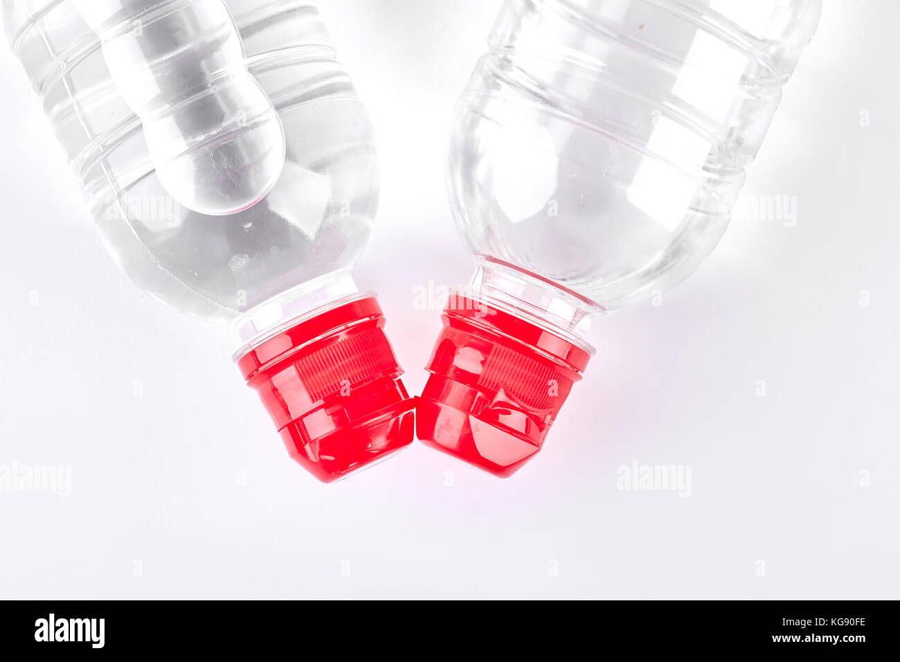 Bottles of water, top view Stock Photo - Alamy