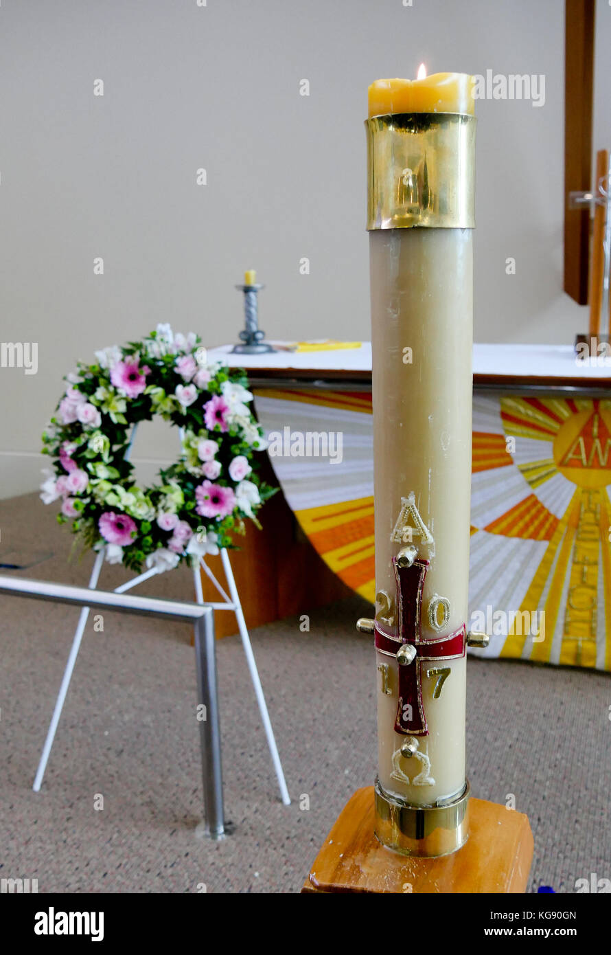 Shot of Flower & candle used for a funeral Shot of Flower & candle used ...