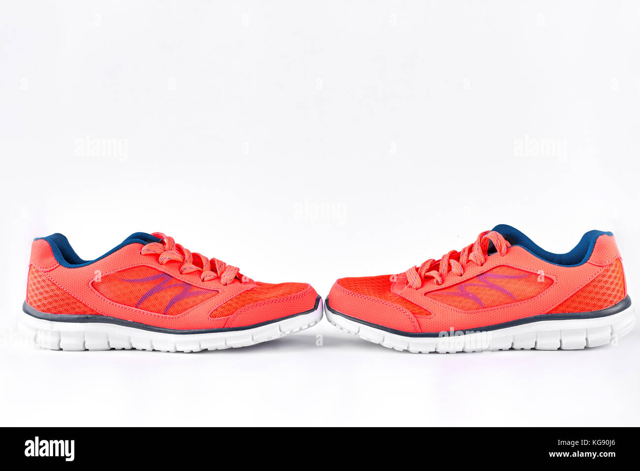 Fashion sport trainers, white background Stock Photo - Alamy