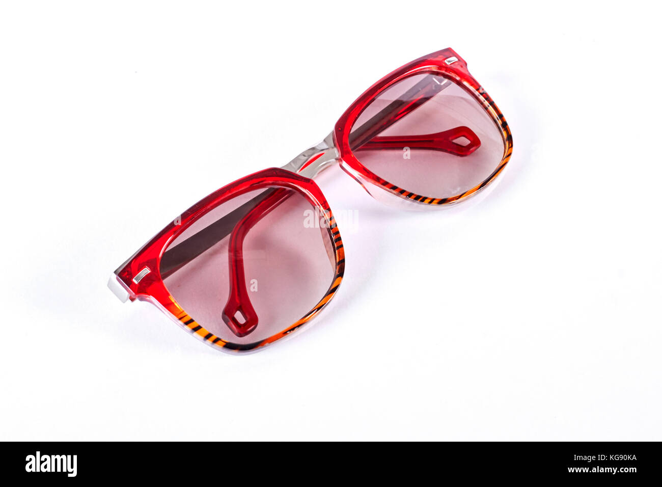 Red sunglasses isolated on white background Stock Photo - Alamy