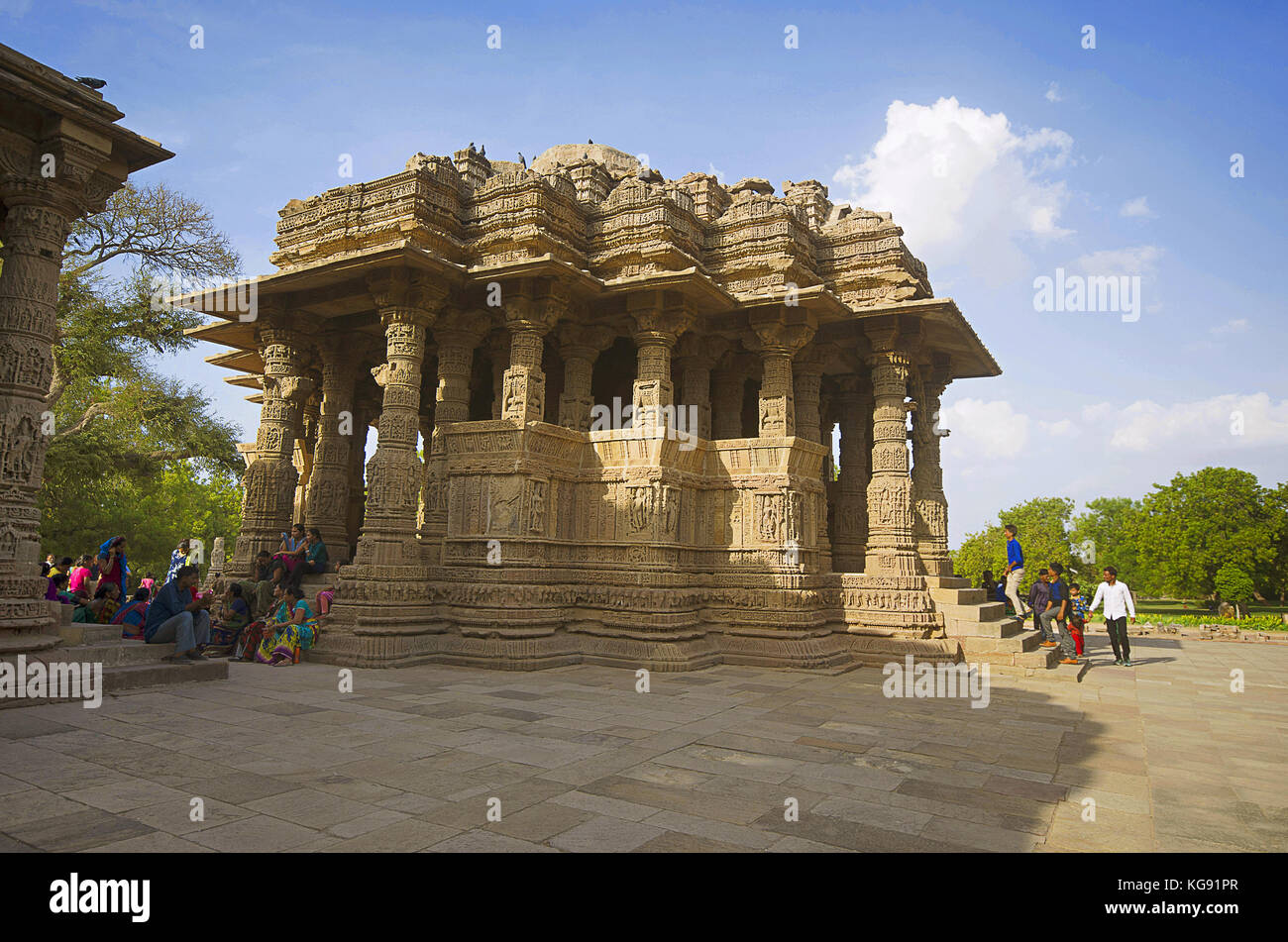 Outer view of the Sun Temple on the bank of the river Pushpavati. Built ...