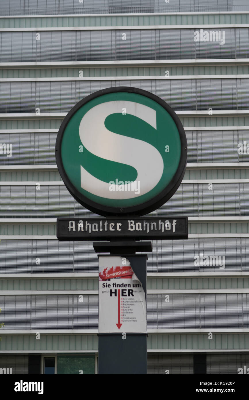 Subway sign for Anhalter Bahnhof in Berlin Stock Photo - Alamy
