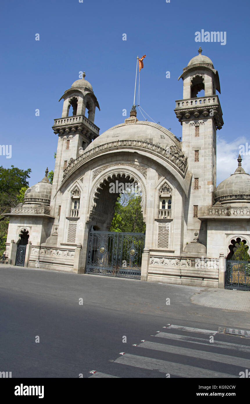 Royal entrance gate of The Lakshmi Vilas Palace, was built by Maharaja ...