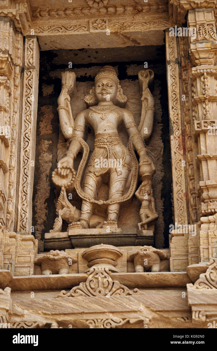 Carved idol on the outer wall, Hatkeshwar Mahadev, 17th century temple ...