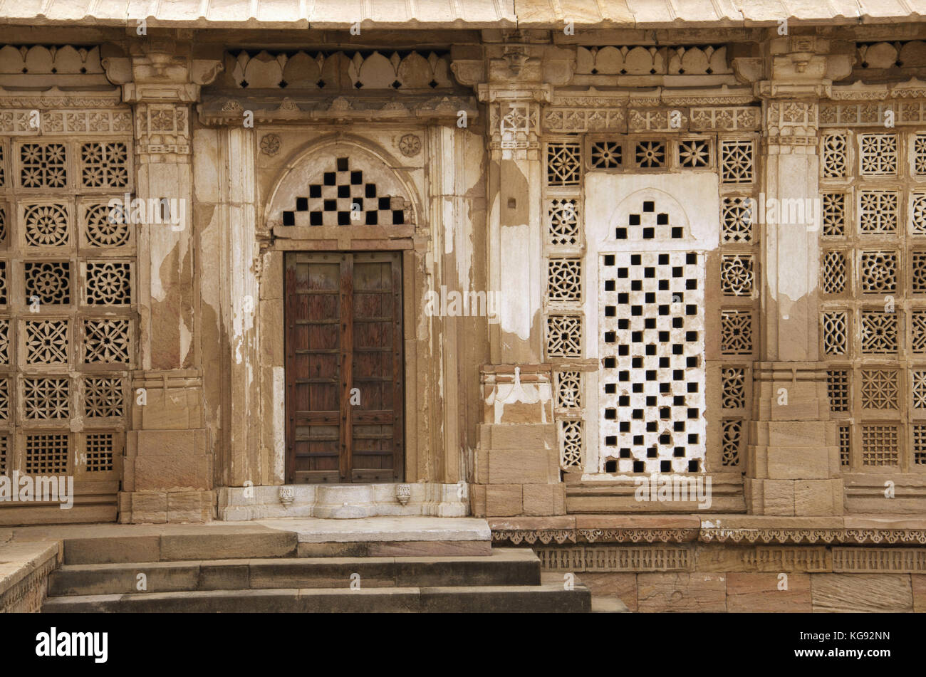 Partial view of Sarkhej Roza, mosque and tomb complex. Makarba ...