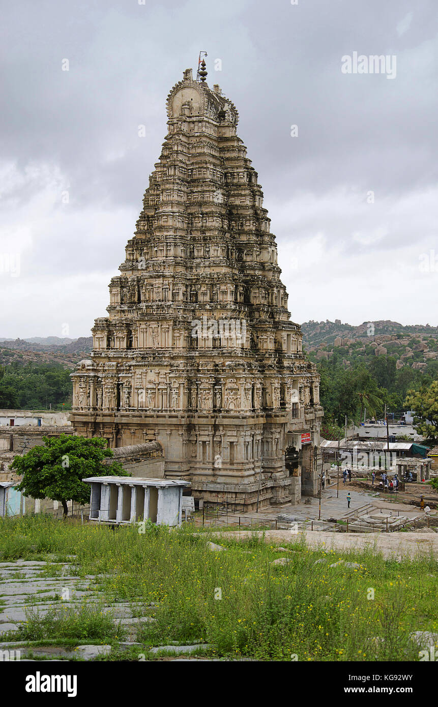 View of Virupaksha Temple from Hemakuta Hill, also known as the ...