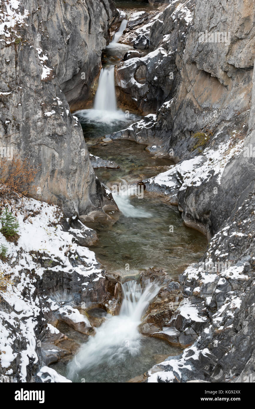 Hurricane Creek flowing through a gorge in Oregon's Wallowa Mountains ...