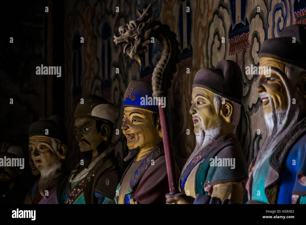 Chinese statues in a temple in Pingyao, China - August 2017 Stock Photo ...