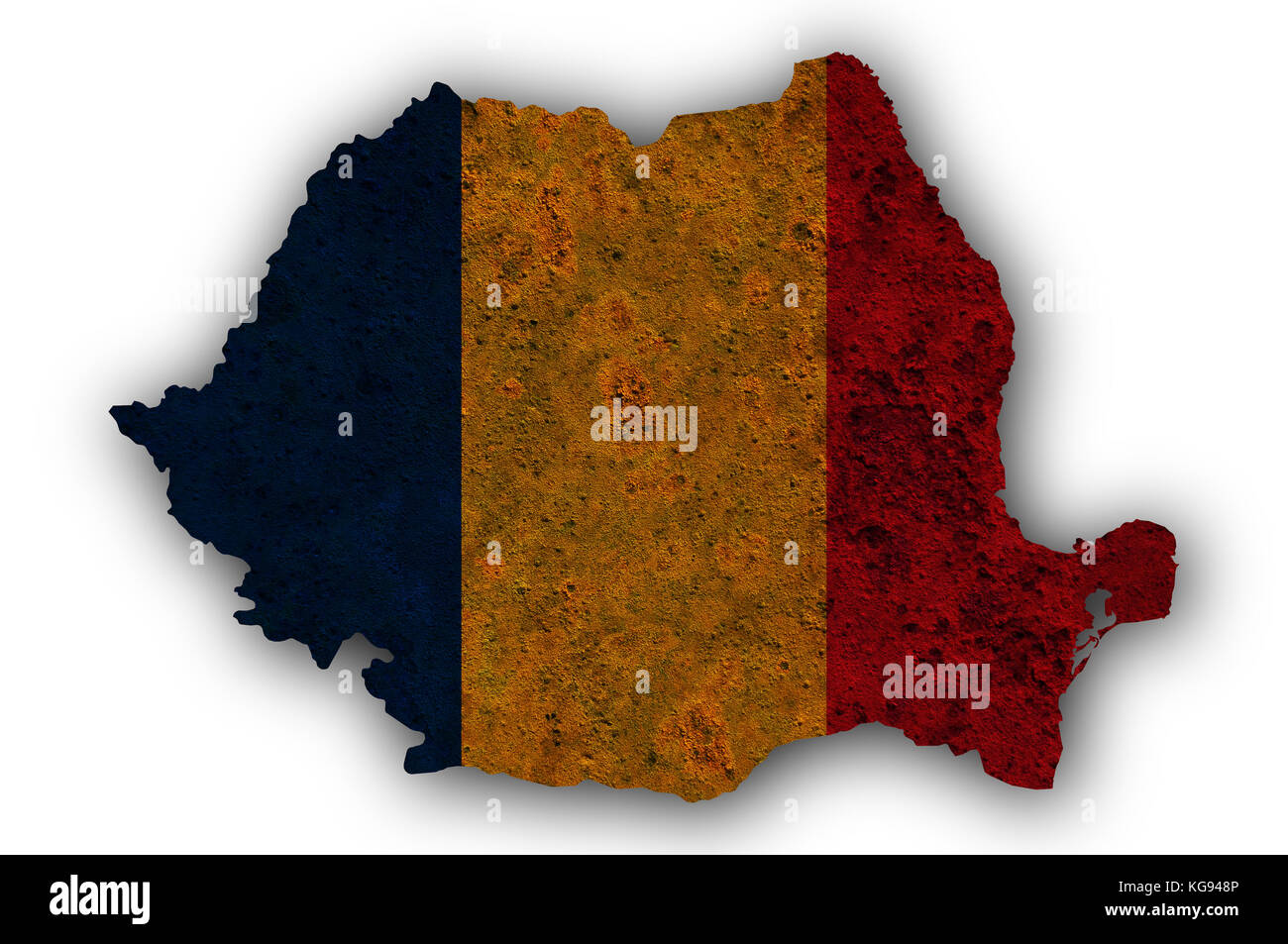 Textured map of Romania in nice colors Stock Photo - Alamy