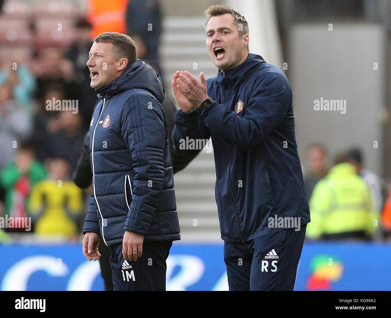 Sunderland caretaker managers Robbie Stockdale (right) and Billy ...