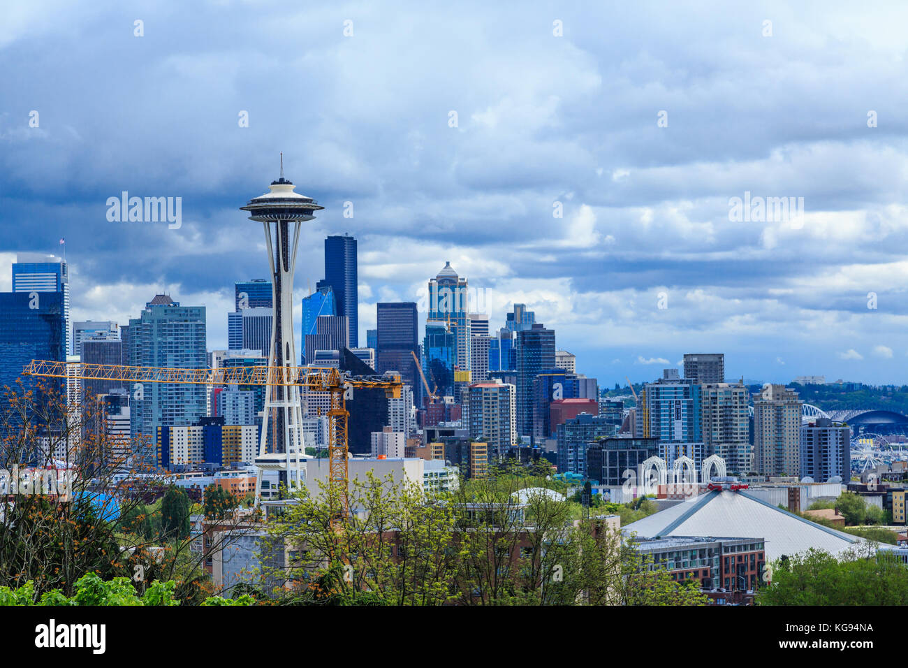 Landmark tower in the midst of downtown Seattle office towers Stock ...