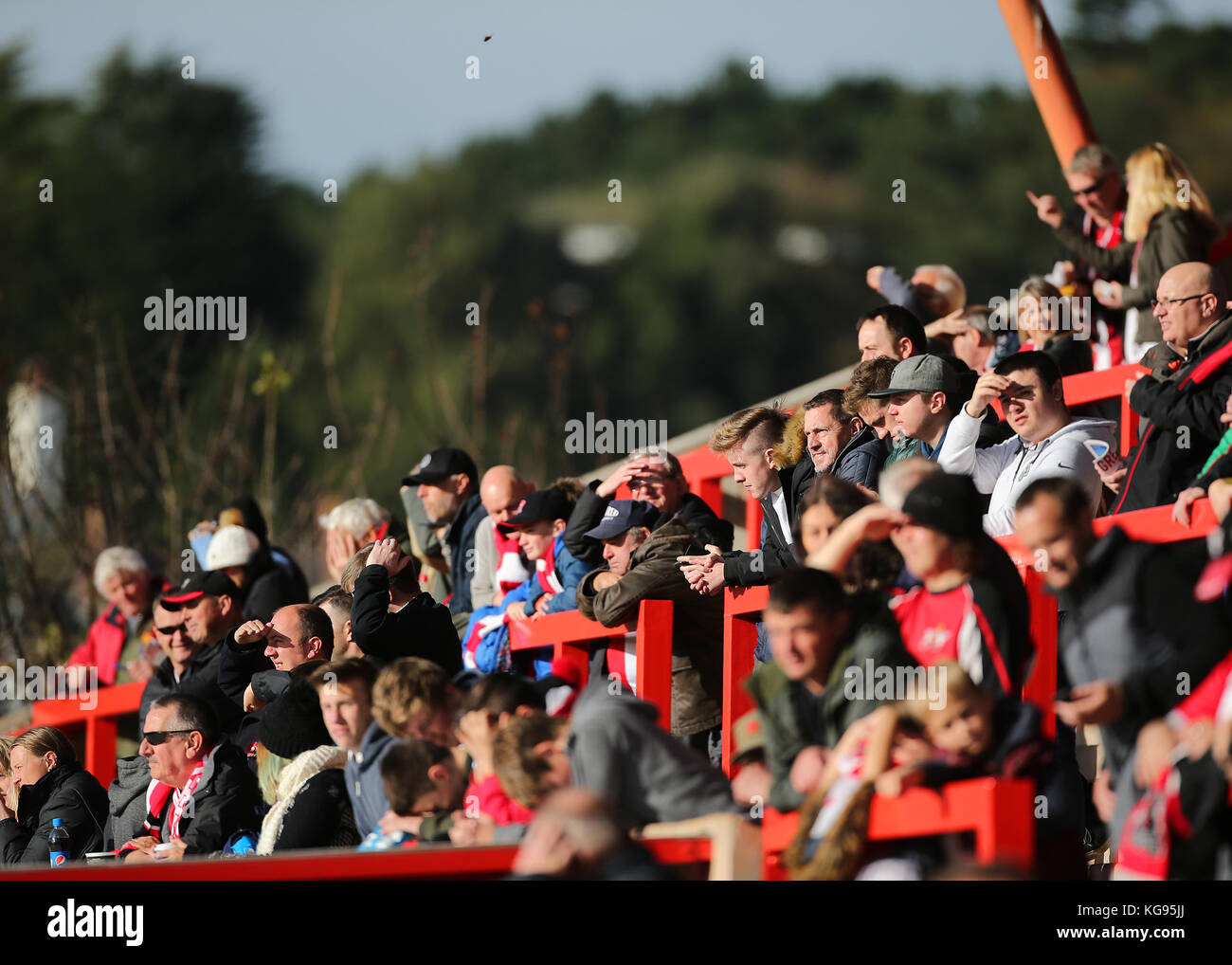 Exeter fans stand in the terraces during the Emirates FA Cup, First ...