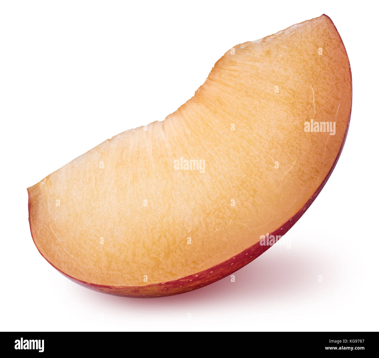 Slice of red plum isolated on white background with clipping path Stock ...