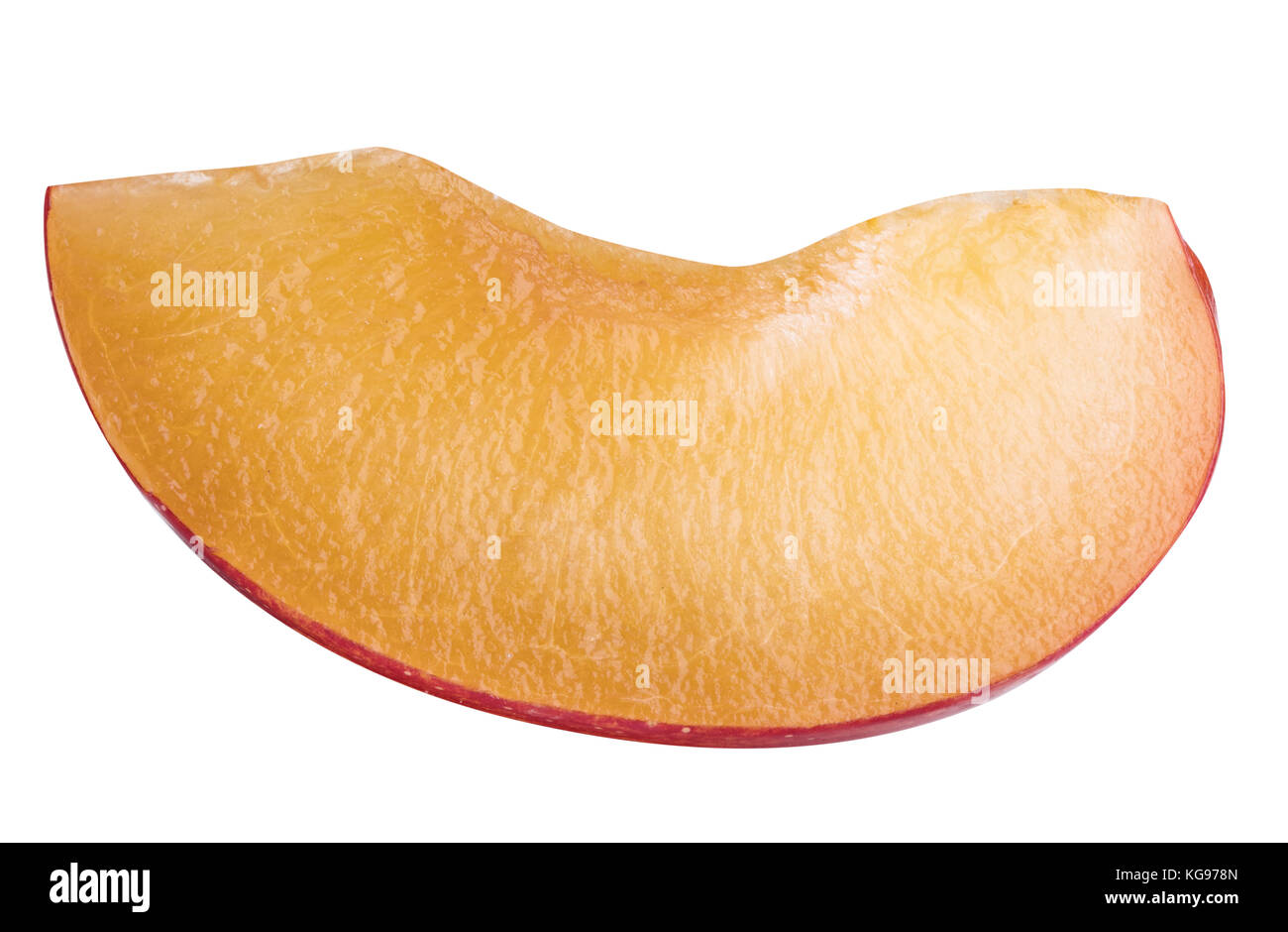 Slice of red plum isolated on white background with clipping path Stock ...