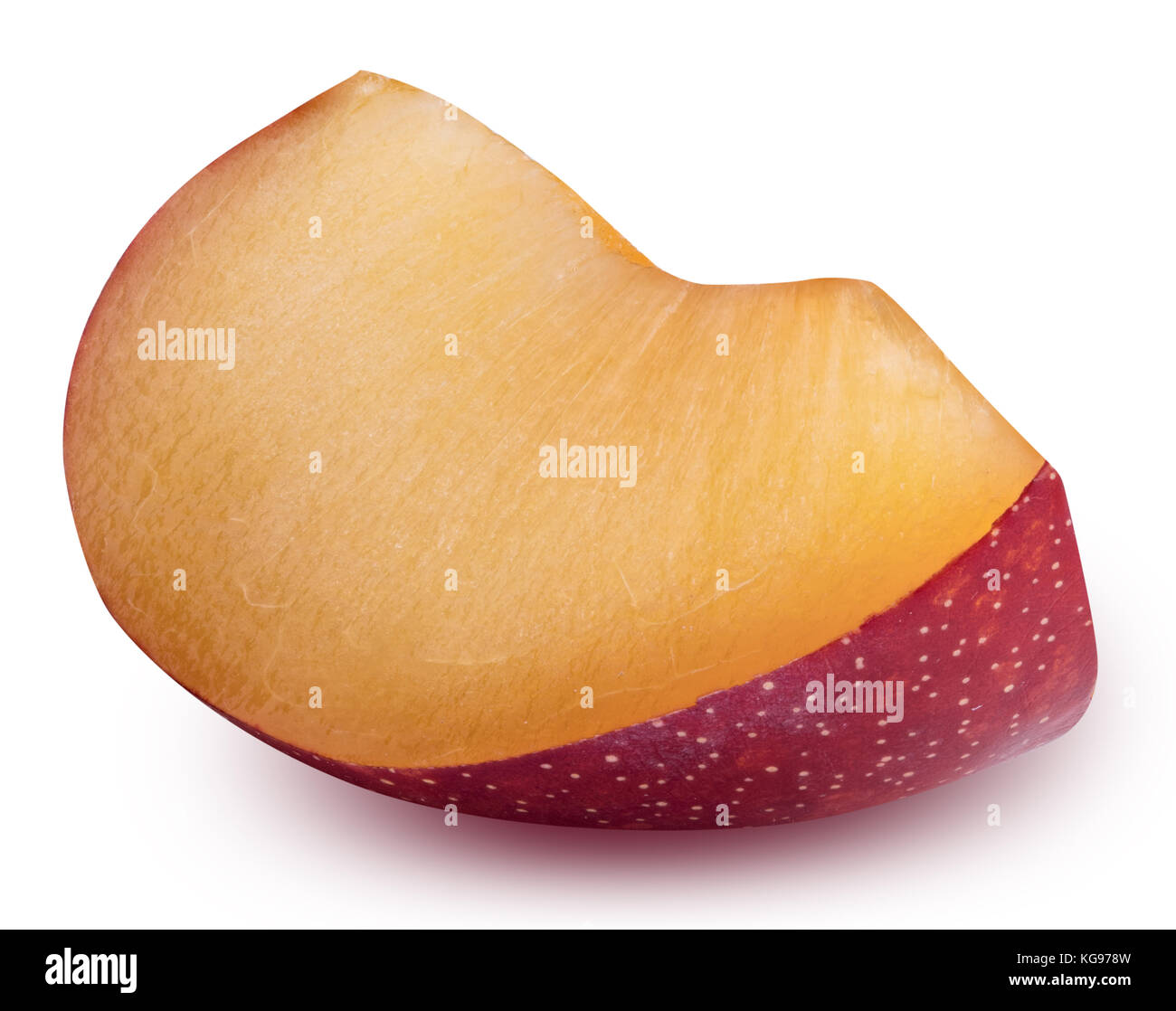 Slice of red plum isolated on white background with clipping path Stock ...
