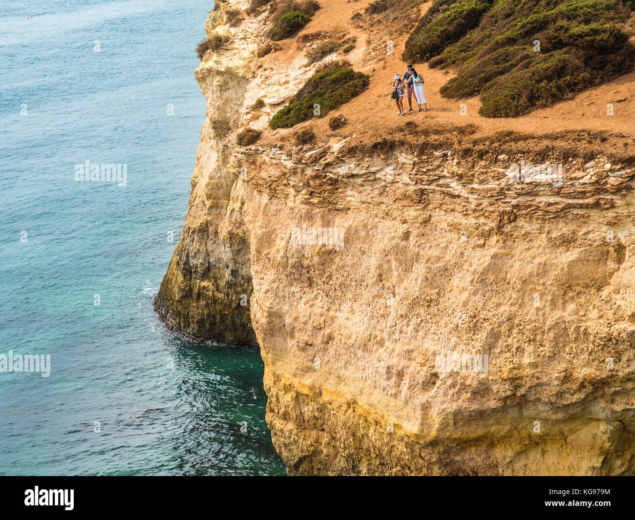 Sandstone cliffs near Benagil, Algarve in southern Portugal Stock Photo ...