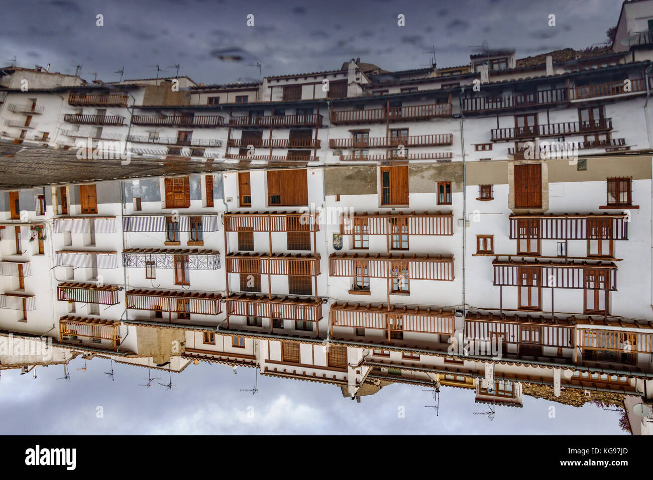 Traditional house facades in Morella, Castellon, Spain Stock Photo - Alamy