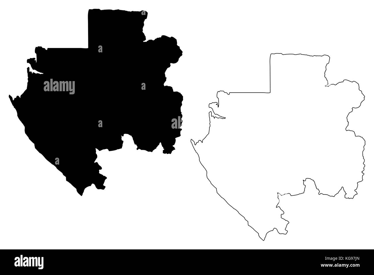 Gabon map vector illustration, scribble sketch Gabon Stock Vector Image ...