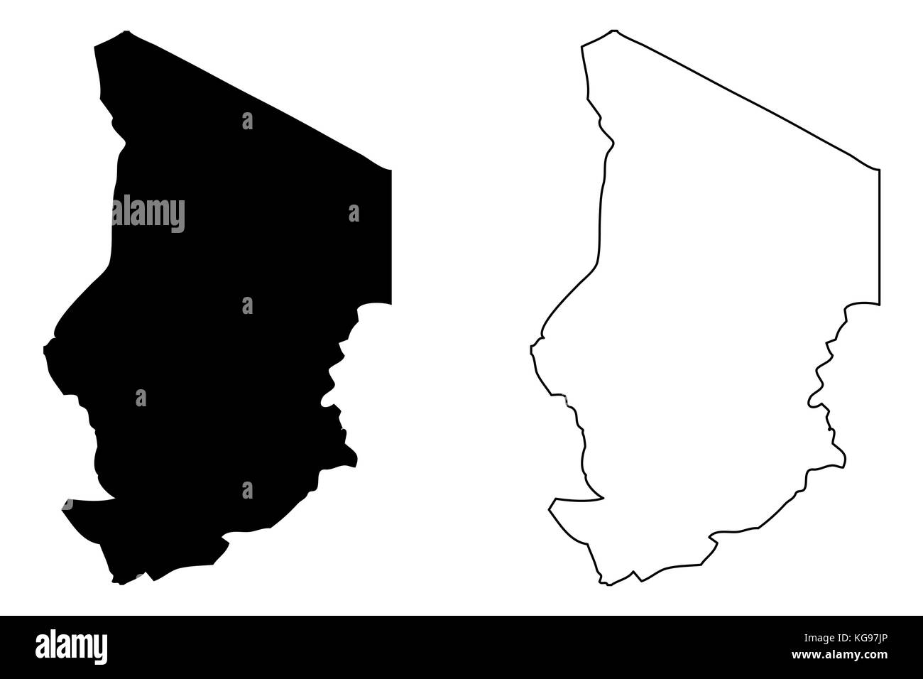 Chad map vector illustration, scribble sketch Chad Stock Vector Image ...