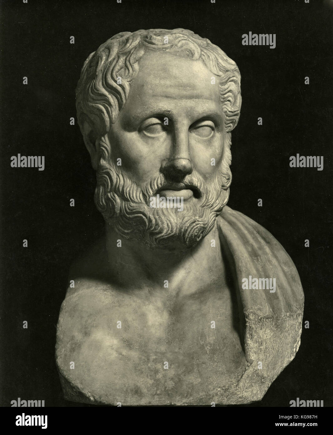 Marble Head statue of Sophocles, Greek Philosopher Stock Photo - Alamy