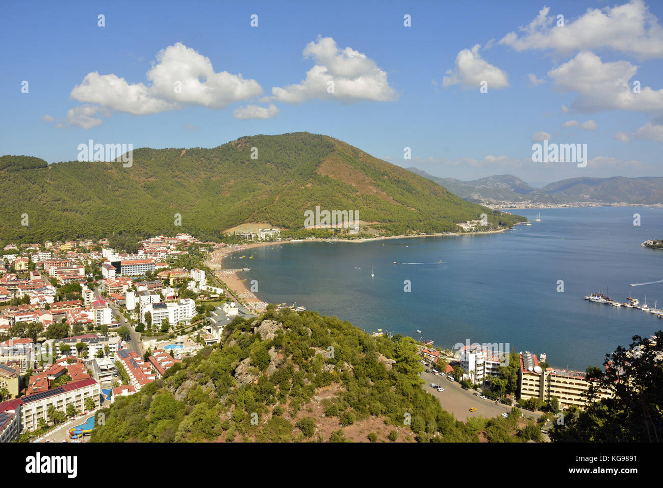 View over Icmeler suburb of Marmaris resort town in Turkey Stock Photo ...