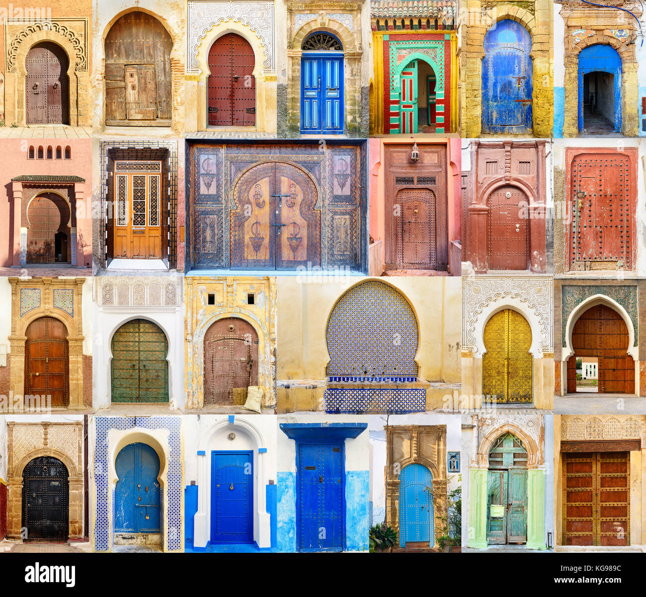 Collage of Traditional Moroccan entry door Stock Photo - Alamy