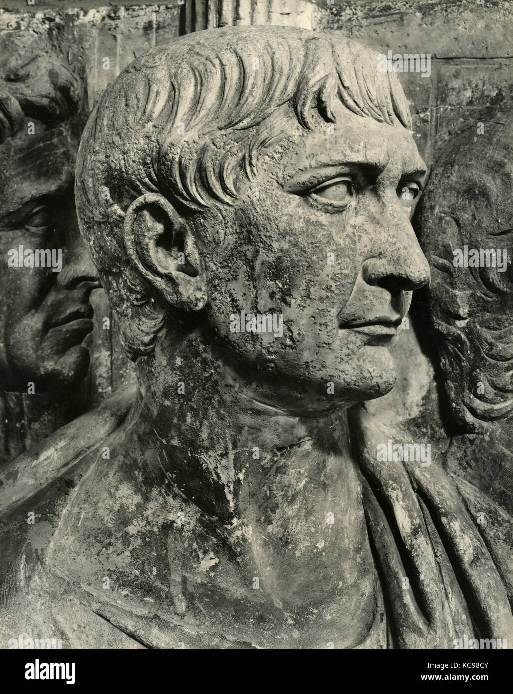 Marble head statue of Trajan, Roman emperor Stock Photo - Alamy