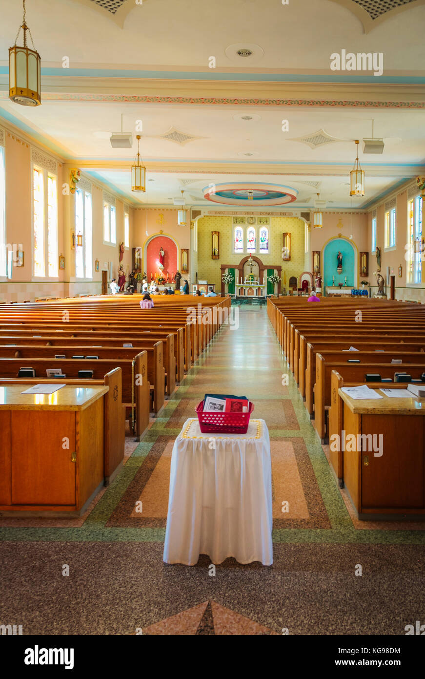 Inside a small catholic church on Lawrence Ave in Toronto, Canada Stock ...