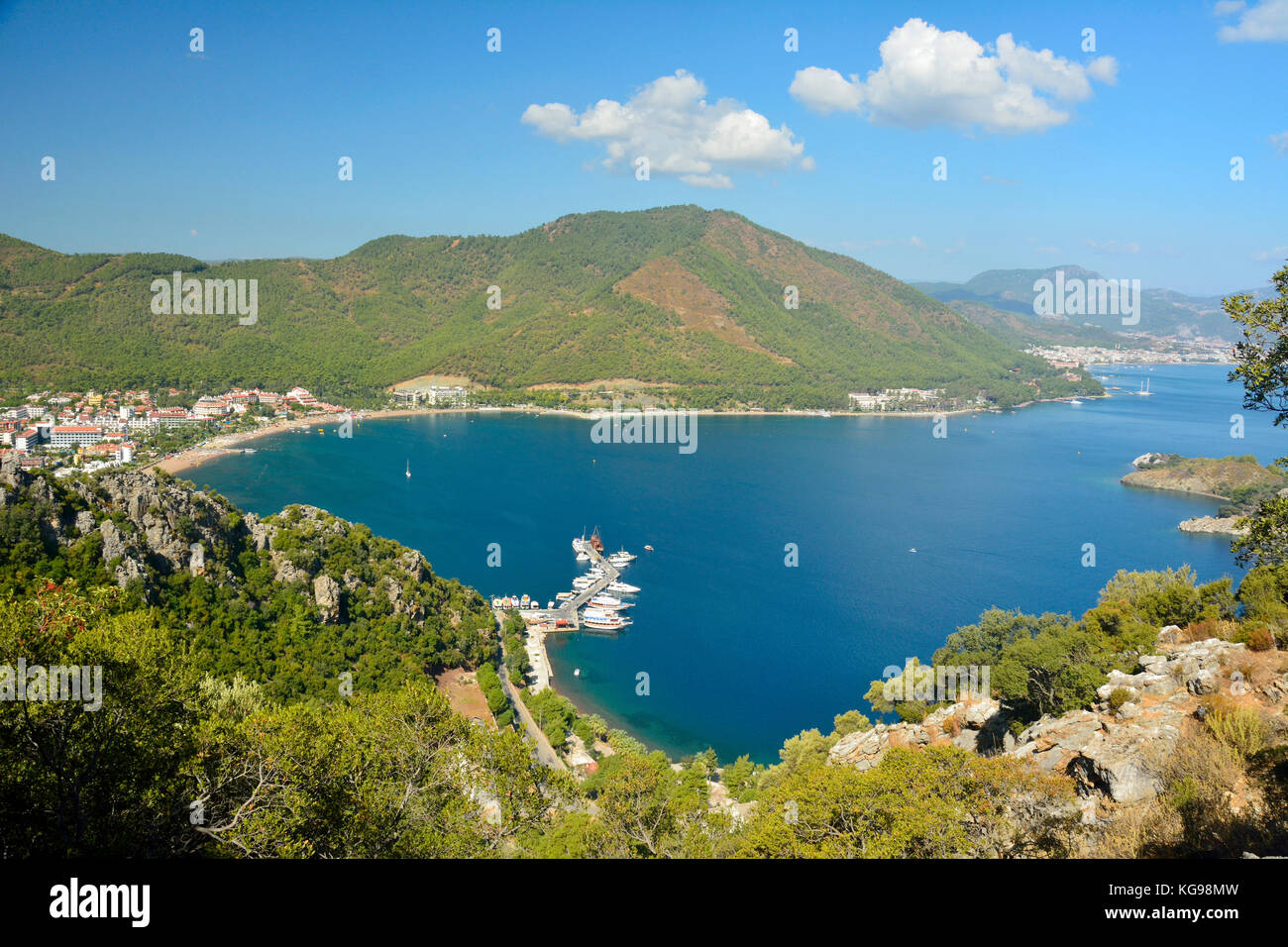 View over Icmeler bay near Marmaris resort town in Turkey Stock Photo ...