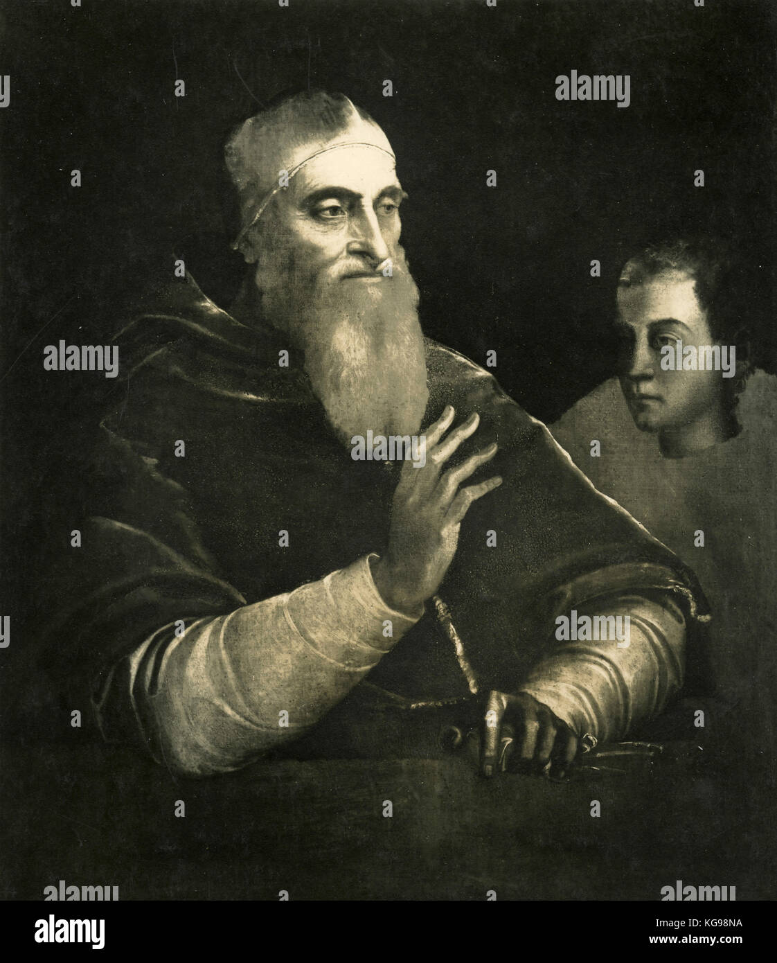 Portrait of Pope Clemens VII, painting by Sebastiano del Piombo Stock ...