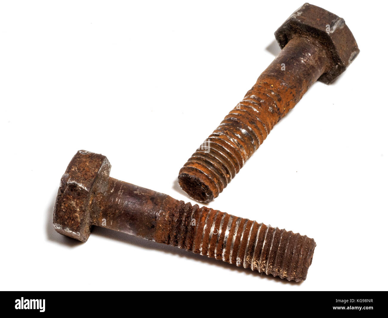 rusty bolts isolated on white background Stock Photo - Alamy