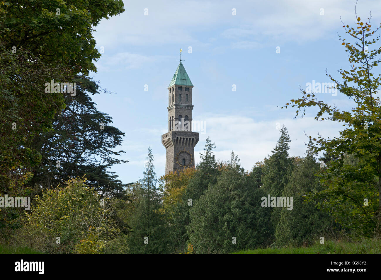 clock tower, estate gardens of Farmleigh House, Phoenix Park, Dublin ...