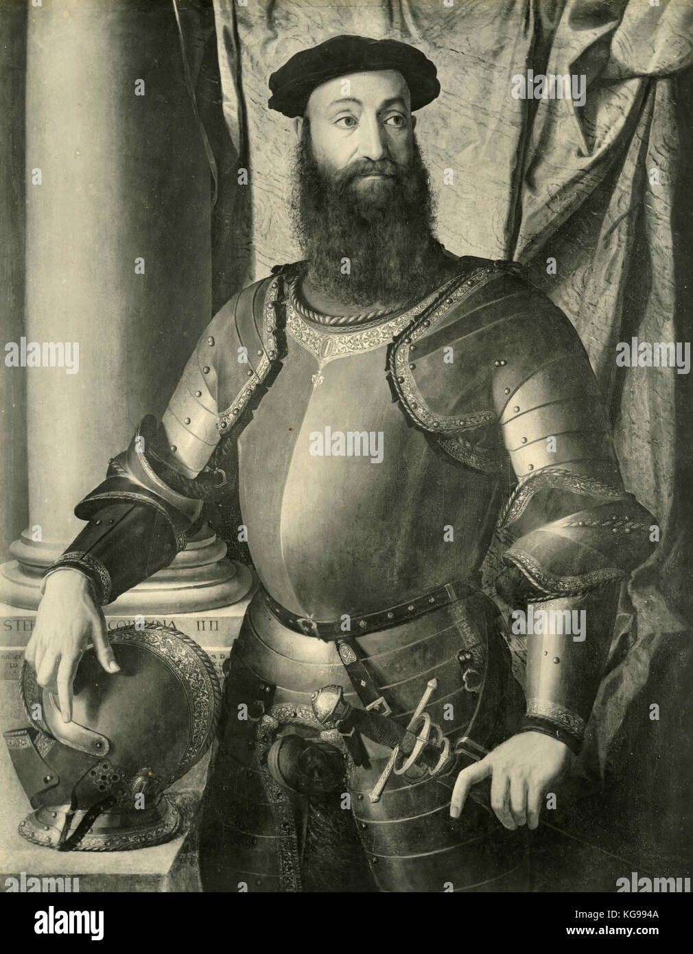 Portrait of Stefano Colonna, painting by Angelo Bronzino Stock Photo ...