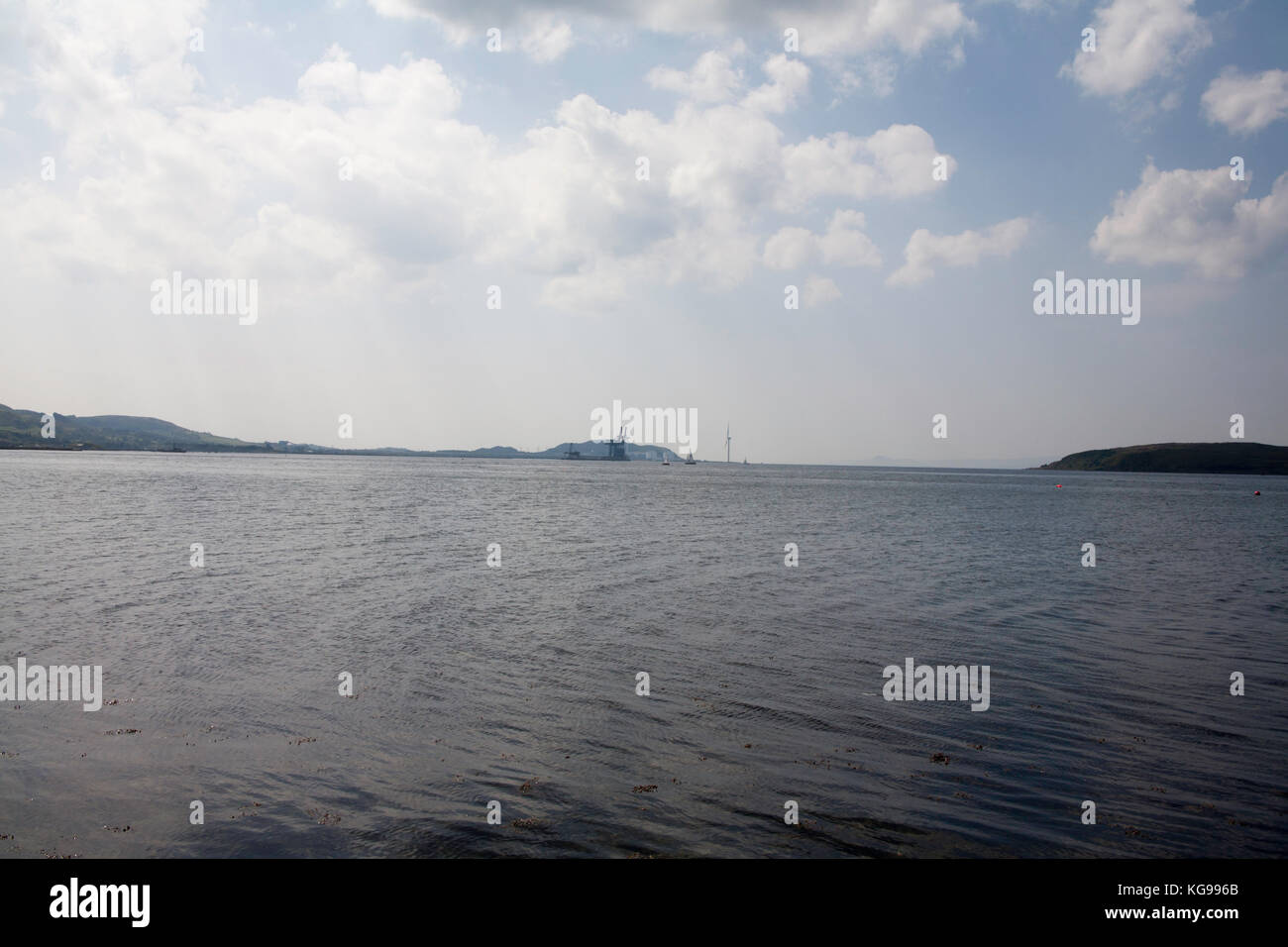 Dockside cranes at Hunterston Clydeport port Hunterston viewed from ...