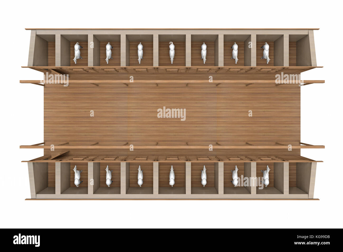 horse stable top view isolated on white. 3d rendering Stock Photo - Alamy