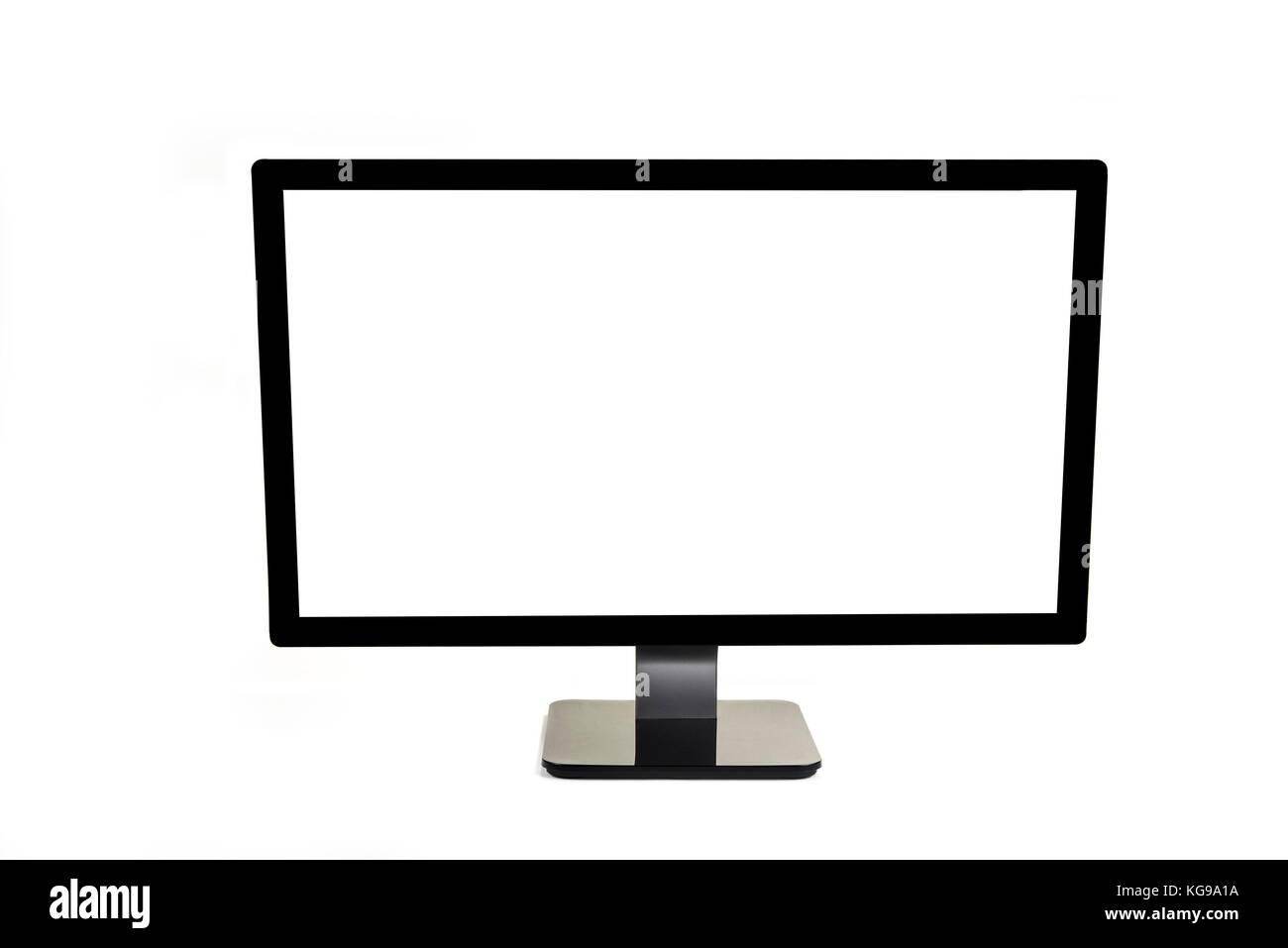 Monitor with blank white screen. Isolated on white background Stock ...