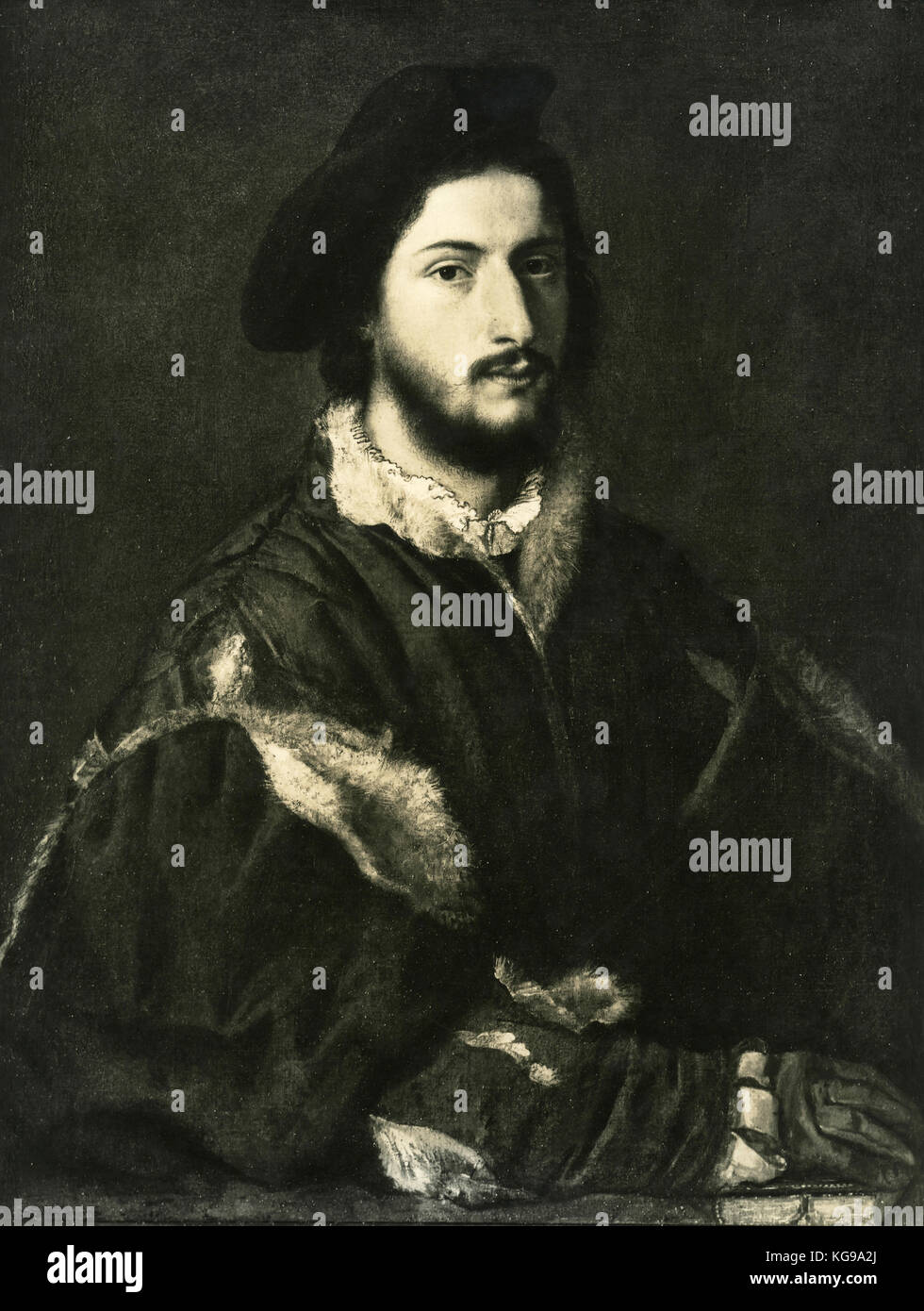 Portrait of Tommaso Mosti, painting by Titian Stock Photo - Alamy