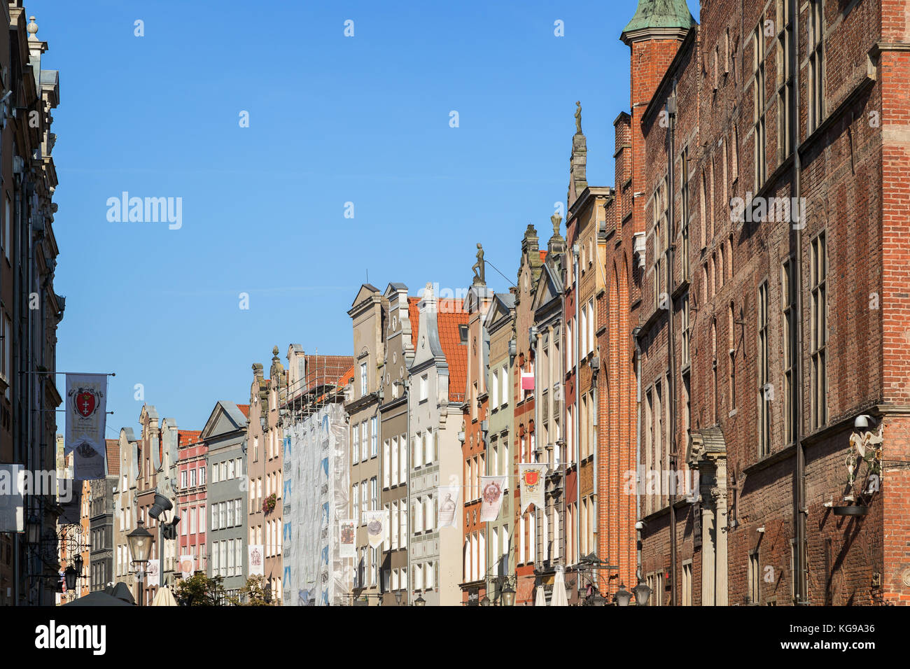 View of Main Town Hall and other old buildings along the Long Market ...