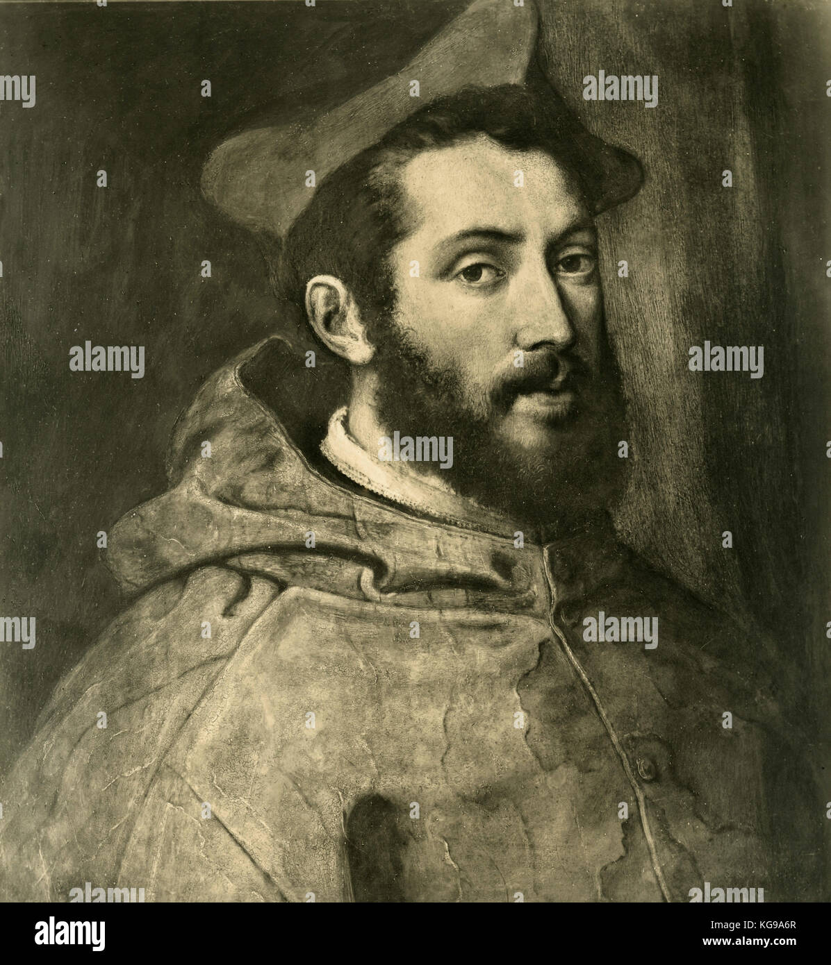 Portrait of Cardinal Alessandro Farnese, painting by Titian Stock Photo ...