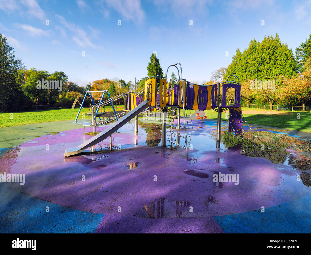 playground after big rain,northern Ireland Stock Photo - Alamy