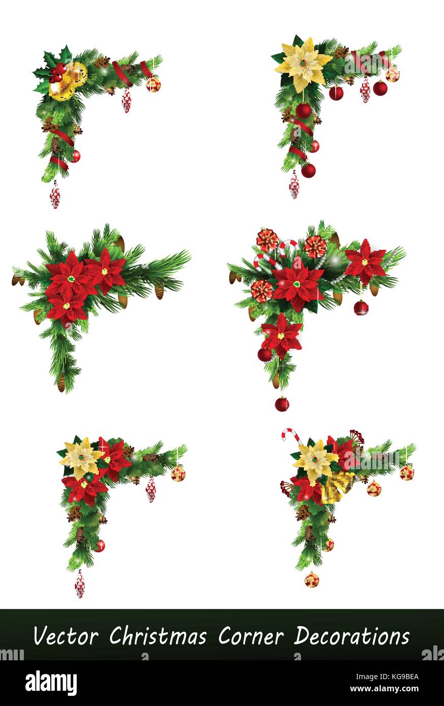 Set of Cristmas corner decorations Stock Vector Image & Art - Alamy