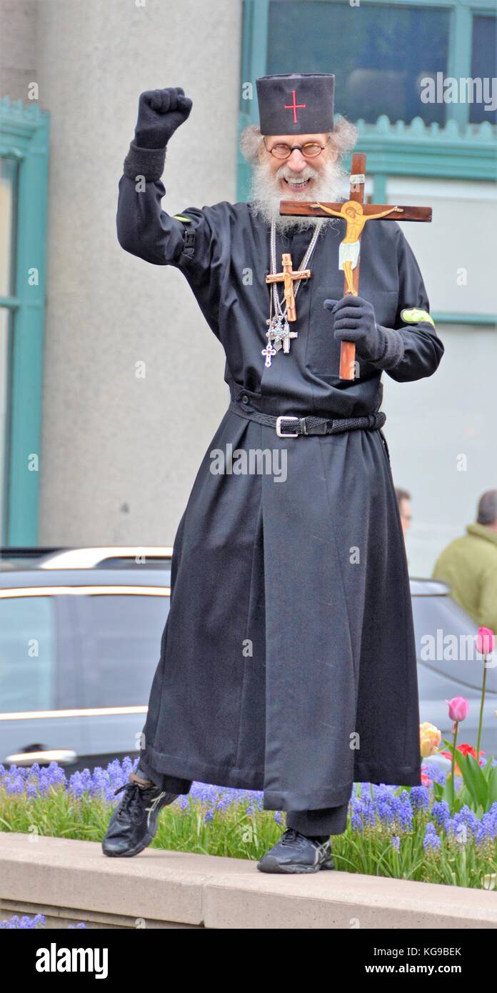 Greek orthodox street preacher hi-res stock photography and images - Alamy