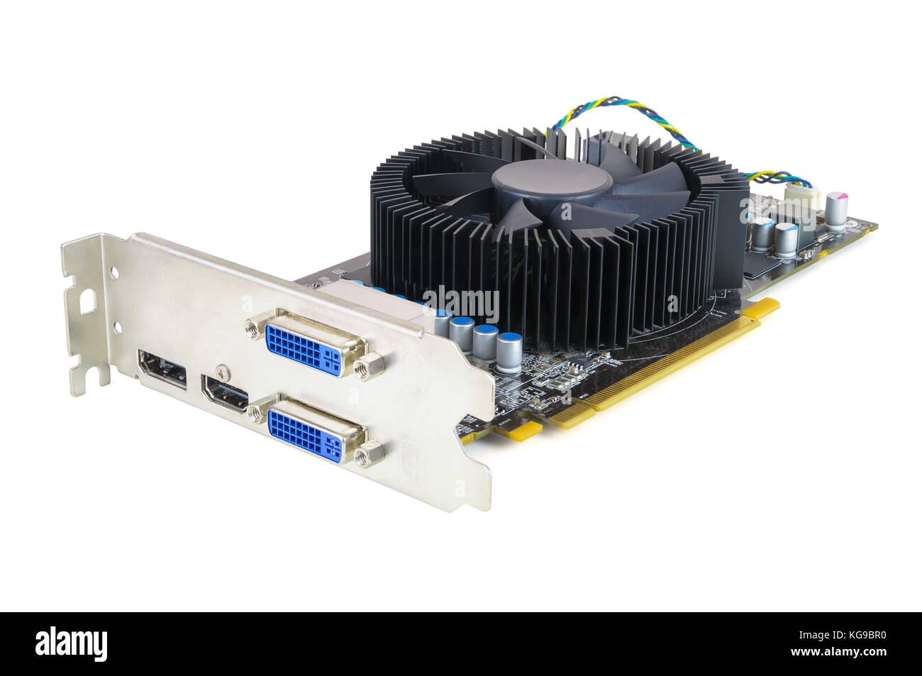 Computer graphic card isolated on white background with clipping path ...