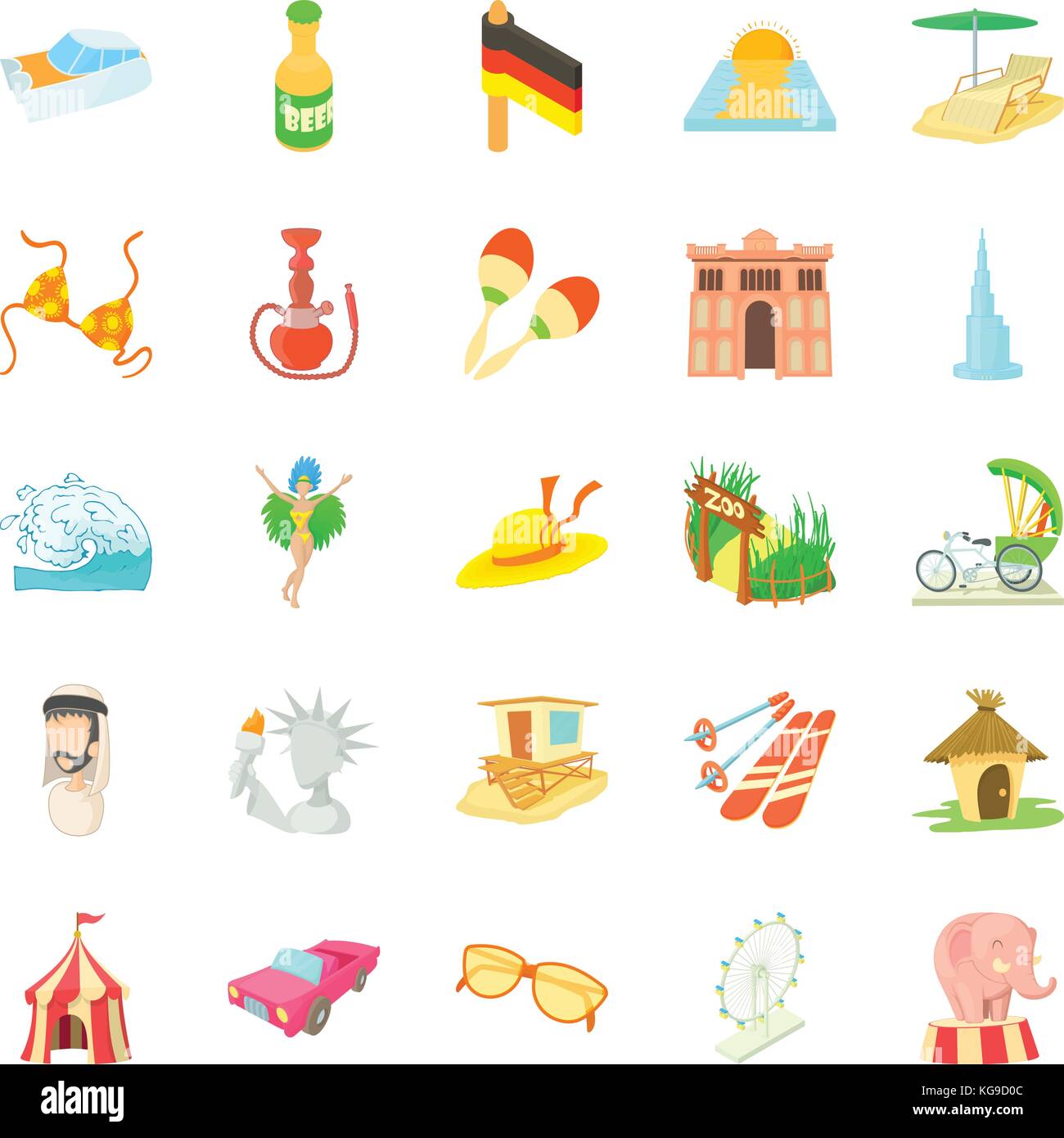 Unbridled joy icons set, cartoon style Stock Vector Image & Art - Alamy