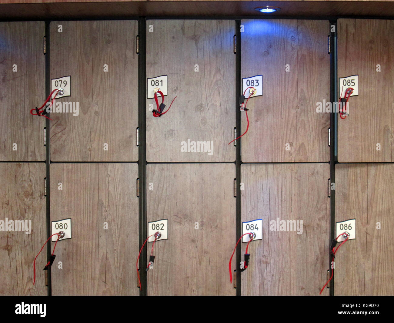 Sport lockers with keys and numbers, close up Stock Photo - Alamy