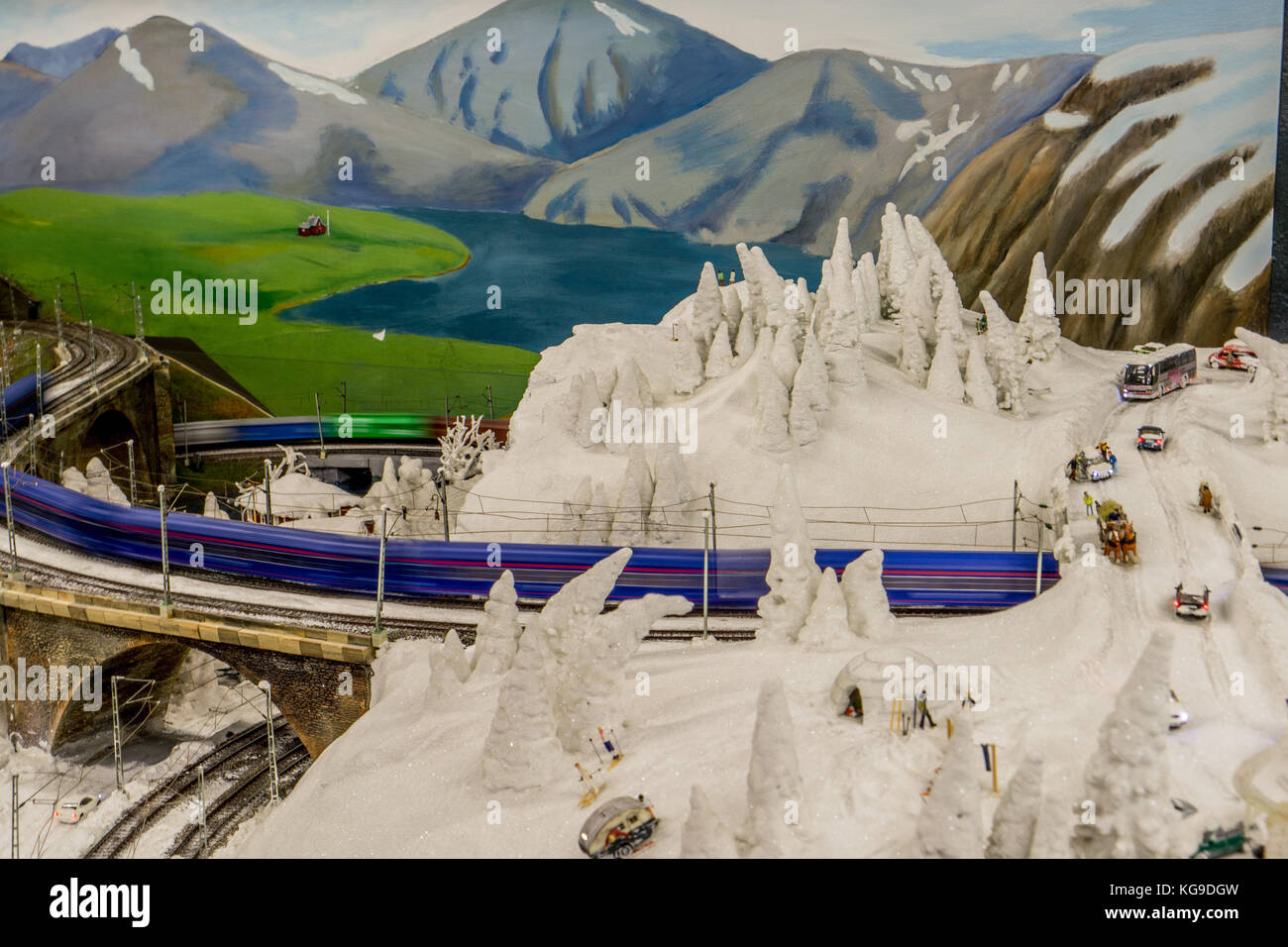 Wonderland - trains through mountains Stock Photo - Alamy