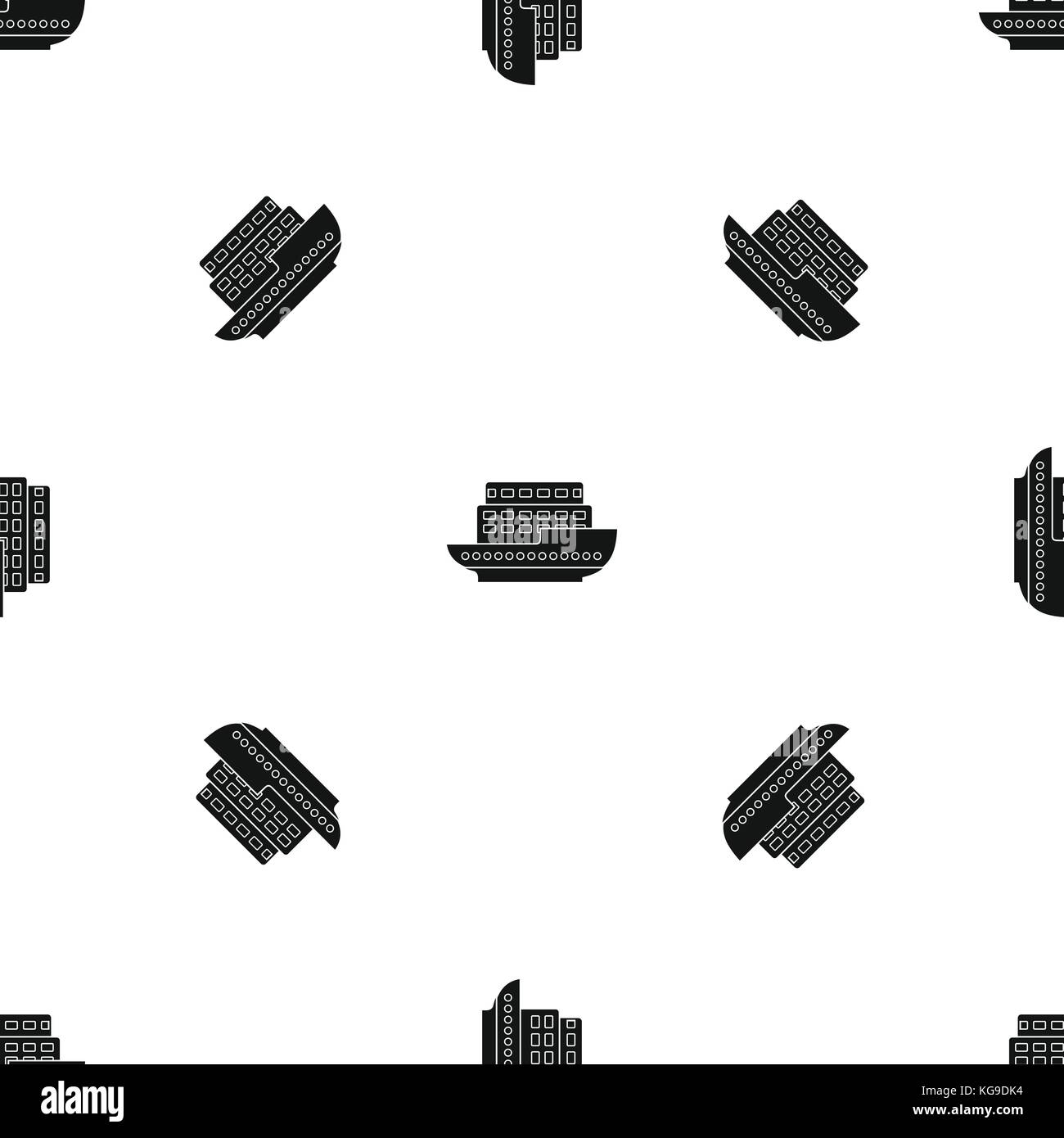 Large passenger ship pattern seamless black Stock Vector Image & Art ...