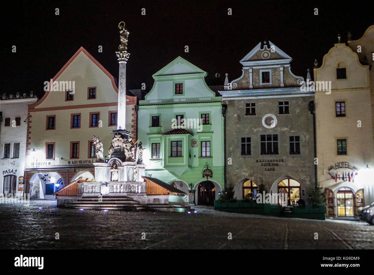Central square at night Stock Photo - Alamy