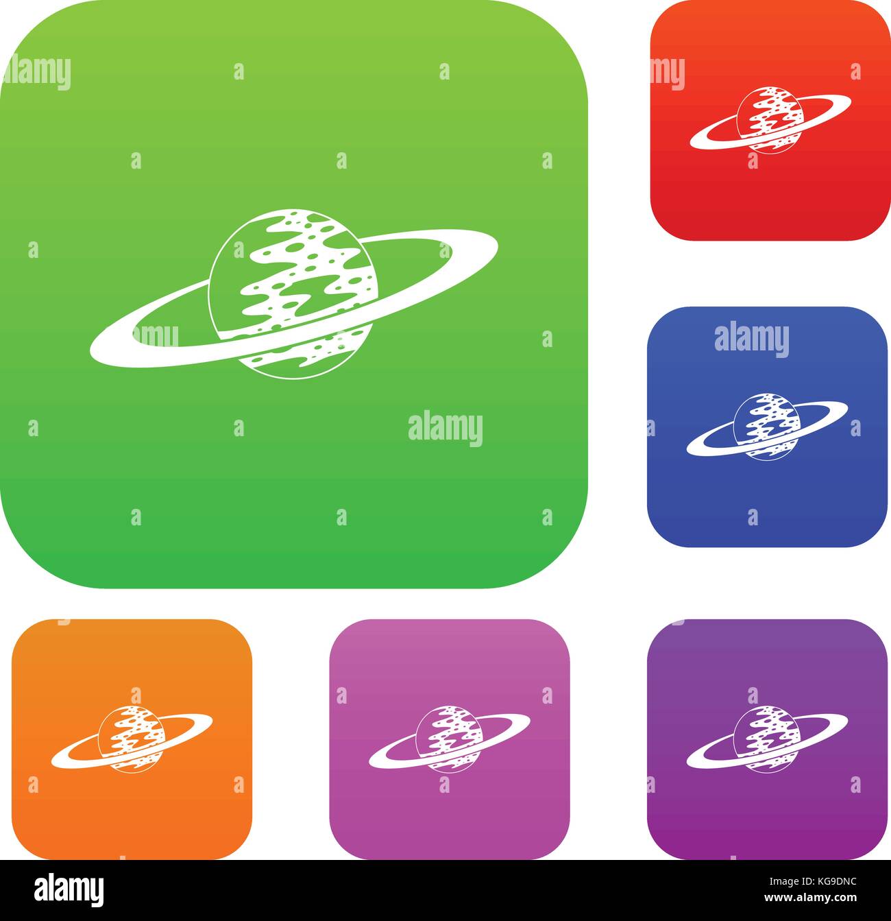 Saturn set color collection Stock Vector Image & Art - Alamy