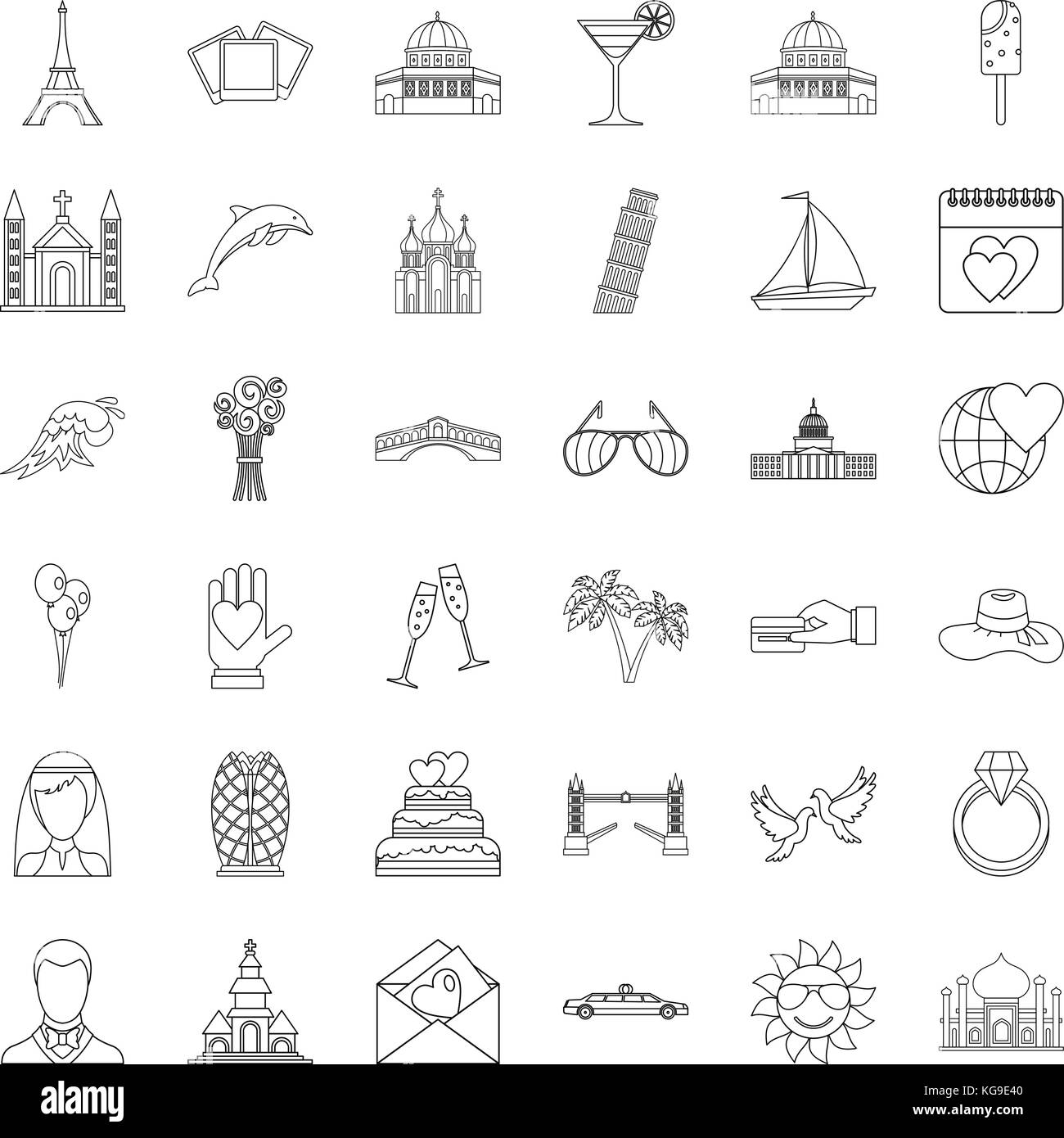 Travel icons set, outline style Stock Vector Image & Art - Alamy